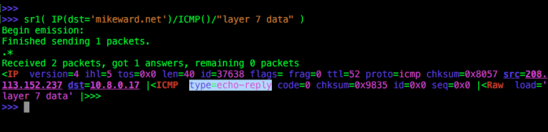 Scapy: crafting packets – Multiverse 2.357
